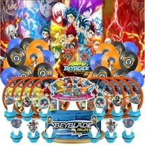 Zhouqianger Beyblade Party Supplies, Balloons, Plates, Cake Topper, 5x2 ...