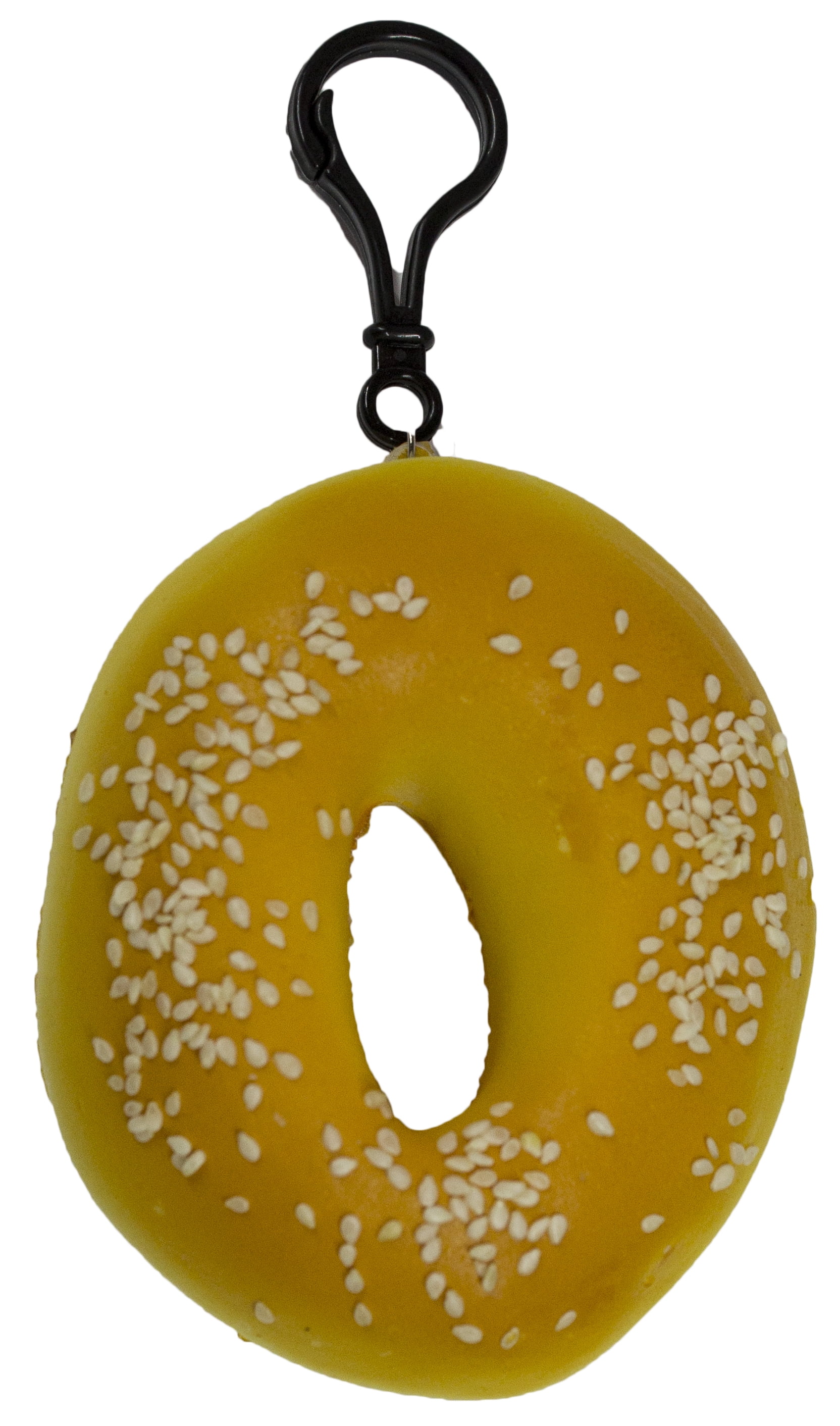 Squeezable Squish Backpack Clip/ Key Chain - 4 Inch Seasme Seed Bagel ...