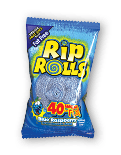 Rip Rolls, Blue Raspberry Gummi Rolls, 1.4 oz, 24 Ct - Walmart.com