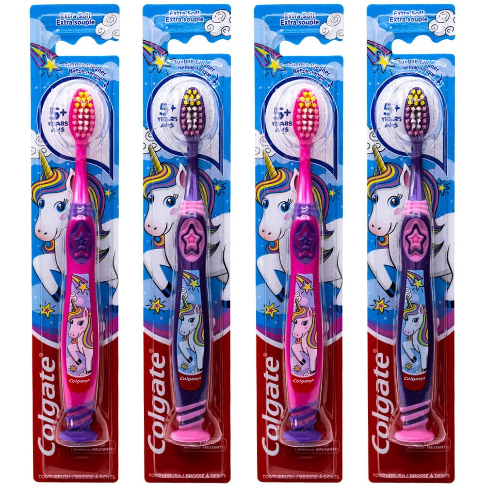 Colgate Kids Unicorn Toothbrush with Suction Cup for Children 5+ Years ...