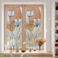 Abstract White Flowers Window Privacy Film, Rainbow Film Decorative ...