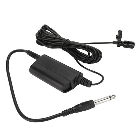 Wired Lavalier Lapel Microphone, 16.4ft Cable Length Clip On Mic Mini ...