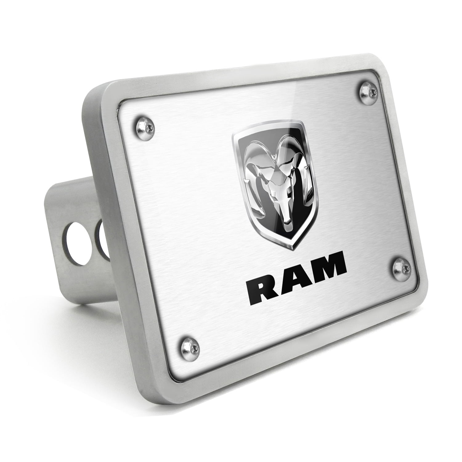 RAM Logo UV Graphic Brushed Silver Billet Aluminum 2 inch Tow Hitch ...