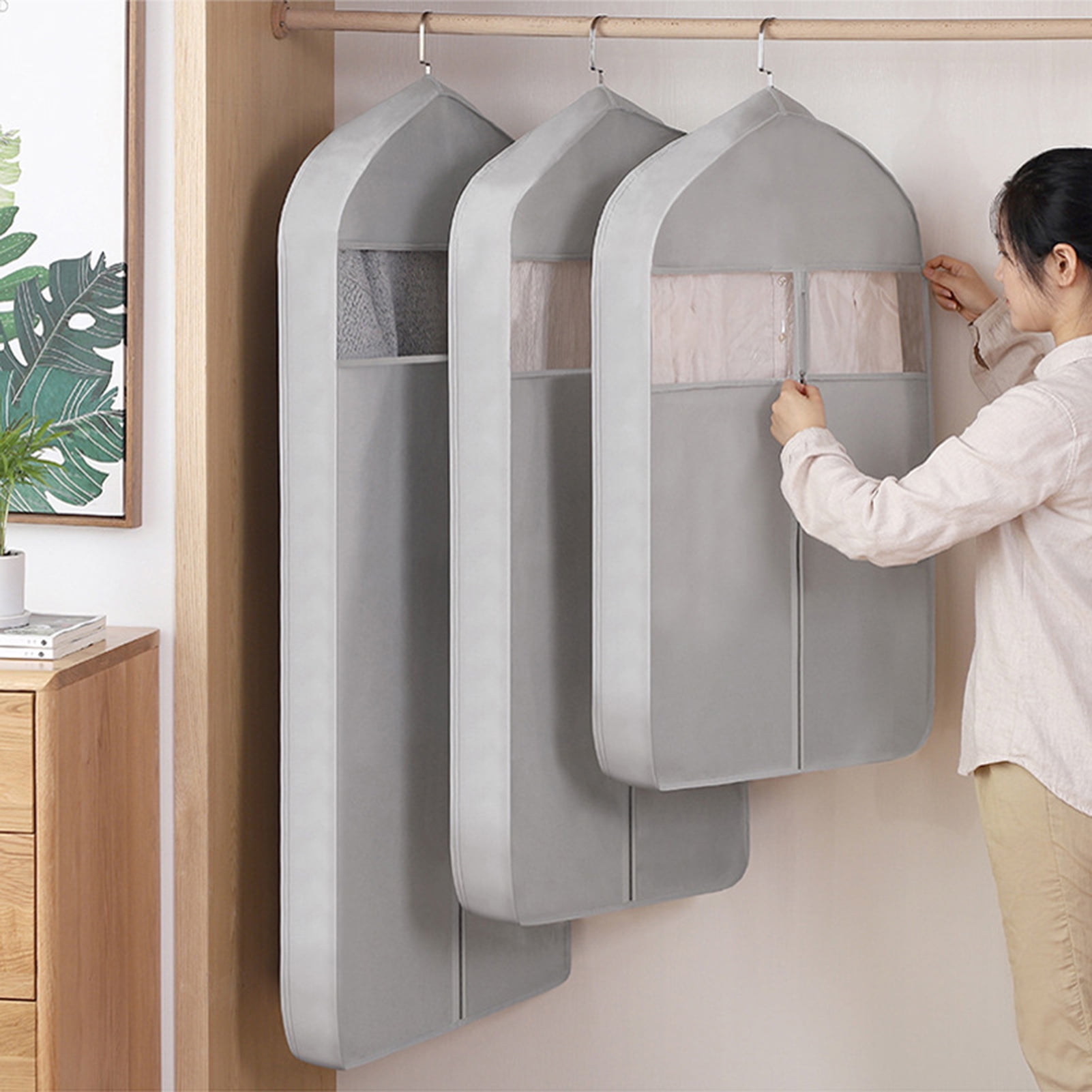 Honrane Clothes Protector Hanging Dustproof Non Woven Fabric Moisture ...