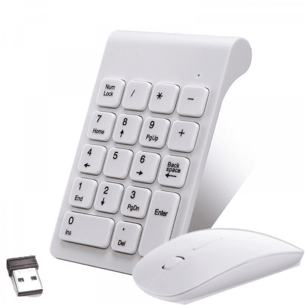 Wireless Numeric Keypad, Mini 2.4G 18 Keys Number Pad, Portable Silent ...