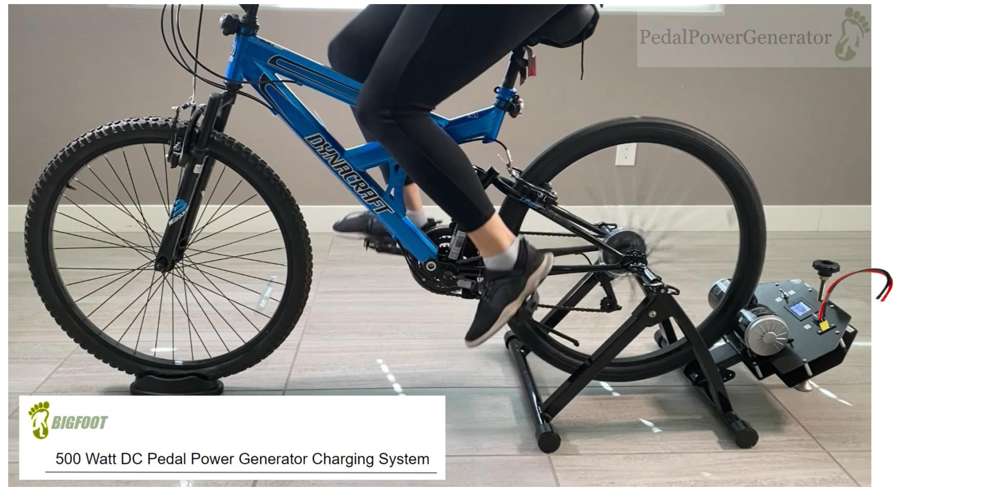 Bigfoot 500W Pedal Power Bicycle Generator Battery Charger System ...