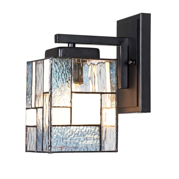 Vinplus Tiffany Modern Wall Sconces 5 inch 1-Light Stained Glass Wall ...