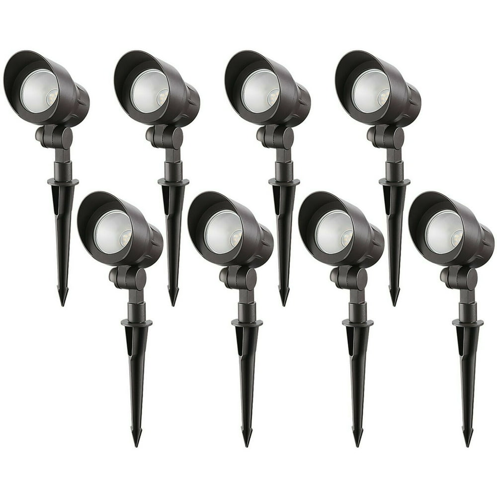 LEONLITE 8 Pack LED Outdoor Lawn Spotlight Light, IP65 Waterproof ...
