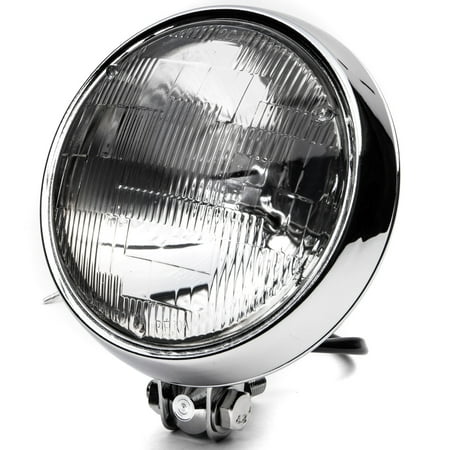 Krator 6" Chrome Motorcycle Headlight Bottom Mount Running Light Thin ...
