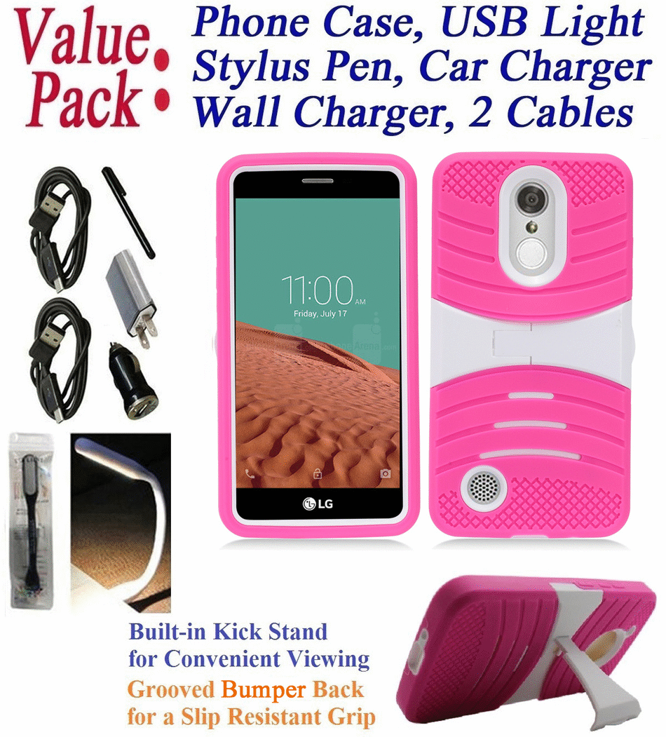 Value Pack Cables Chargers + for 5" LG Phoenix 3 / K4 2017 Case Phone ...