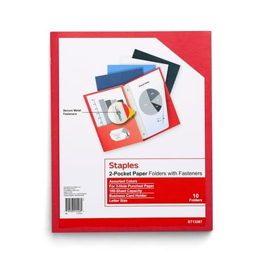 Staples 2-Pocket Presentation Folder with Fasteners Clear 3/Pack ...