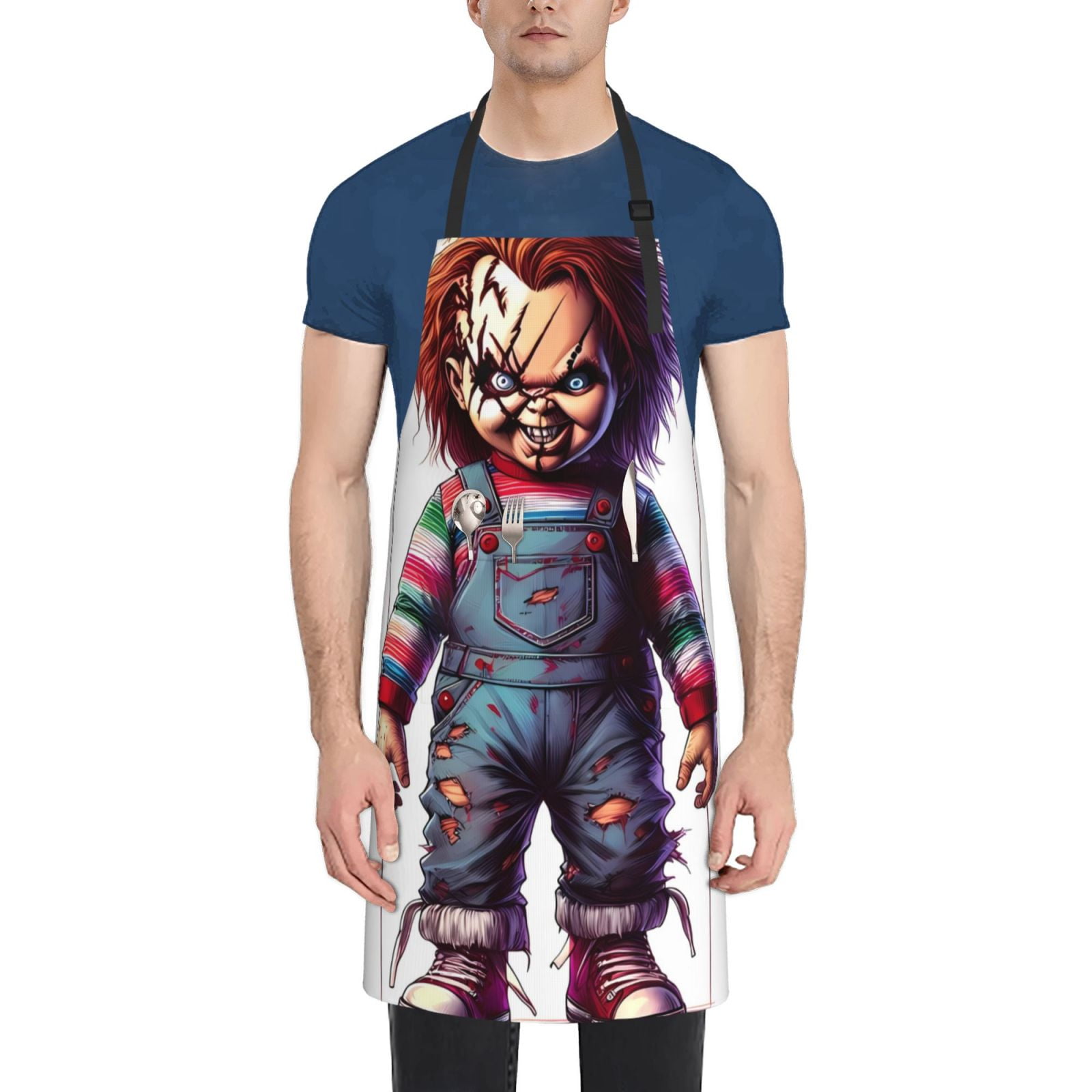 Click here for Naloa Chucky Print Apron Kitchen Aprons With Pocke... prices