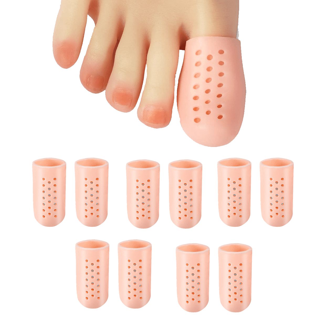10 protectores de dedos transpirables con agujeros para aliviar ...