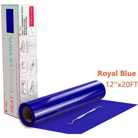 HTVRONT Royal Blue Heat Transfer Vinyl Rolls - 12"x20FT Royal Blue Iron ...
