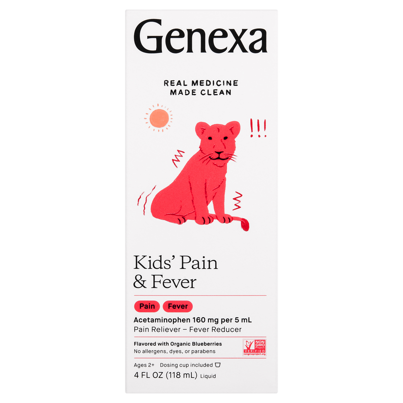 Genexa Kids' Pain & Fever Relief, Oral Suspension, Acetaminophen, 4 oz ...