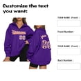 CIENVNSTG Custom Name Number Half Zip Oversized Sweatshirt Women ...