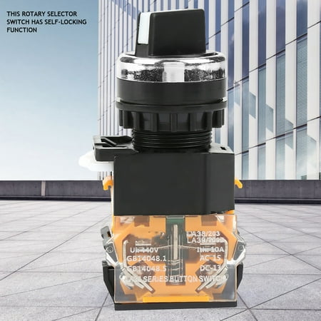 Selector Switch, 22mm Round Selector Switch 2 Positions NC NO Self ...