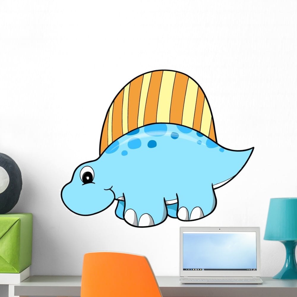 Little Blue Stegosaurus Dinosaur Wall Decal Sticker, Wallmonkeys Peel ...