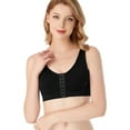 Women Front Closure Plus Size Bra Post Surgery Compression Everyday Bras for Mastectomy Support ...
