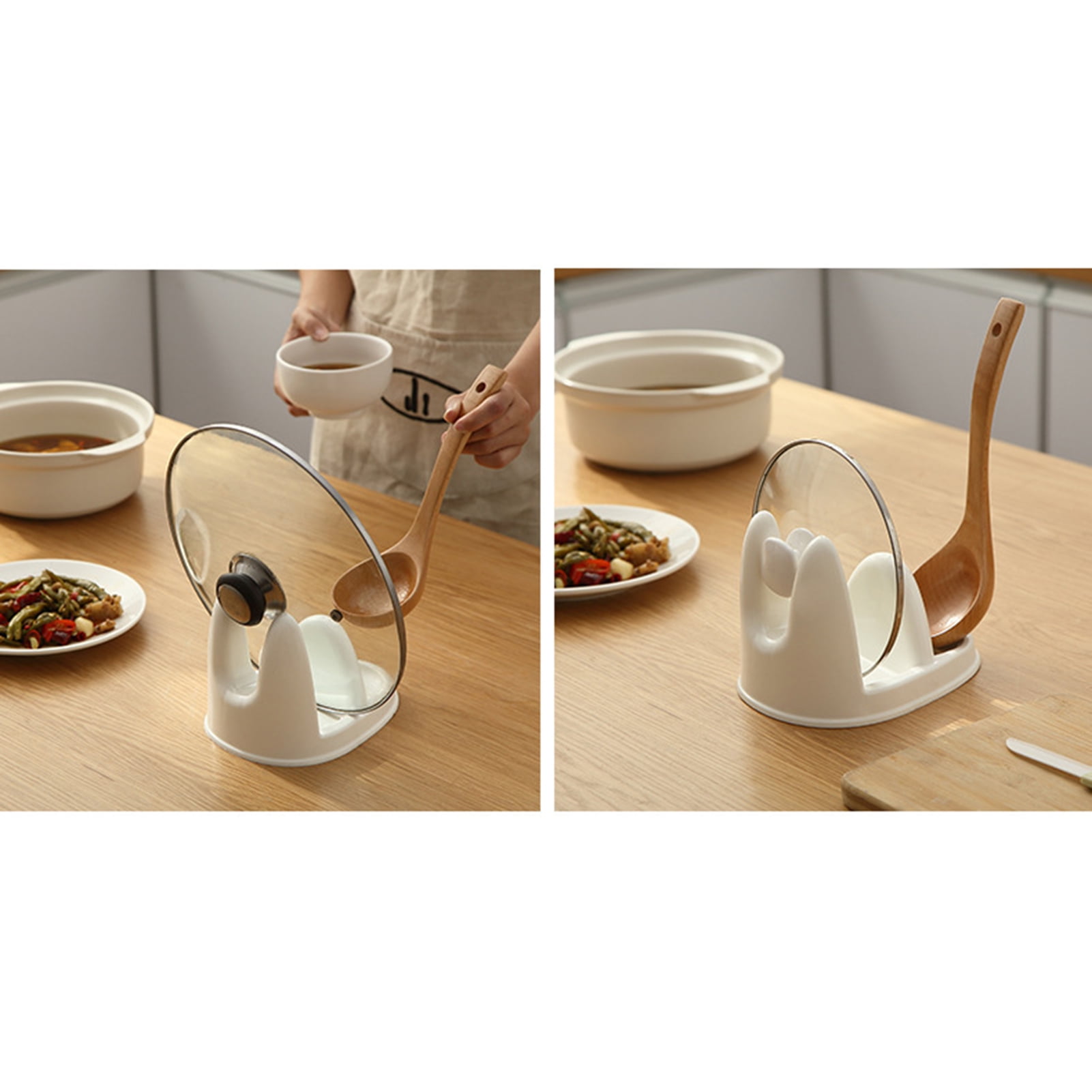 kiskick Non-slip Spoon Fork Spatula Stand Storage Rack - Pot Lid Holder ...