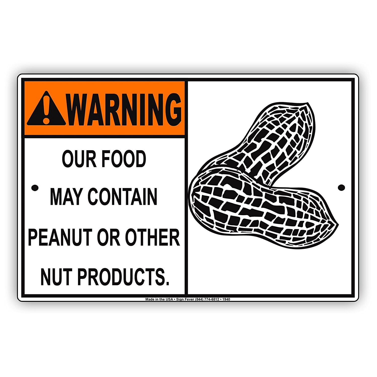WARNING Our Food May Contain Peanut Or Other Nut Products Safety Alert ...