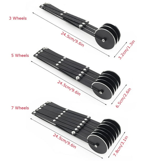 Yeacher Pizza Cutter 3/5/7 Wheels Adjustable Dough Divider Pizza Paste ...