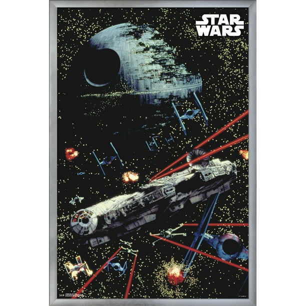 Star Wars: Saga - Space Battle Wall Poster, 22.375" x 34", Framed ...