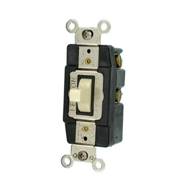 Leviton 1257-I Ivory Single Pole Double Throw Momentary Toggle Switch ...