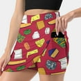 Cheese Women's skirt Sport Skort Skirt With Pocket Fashion Korean Style ...