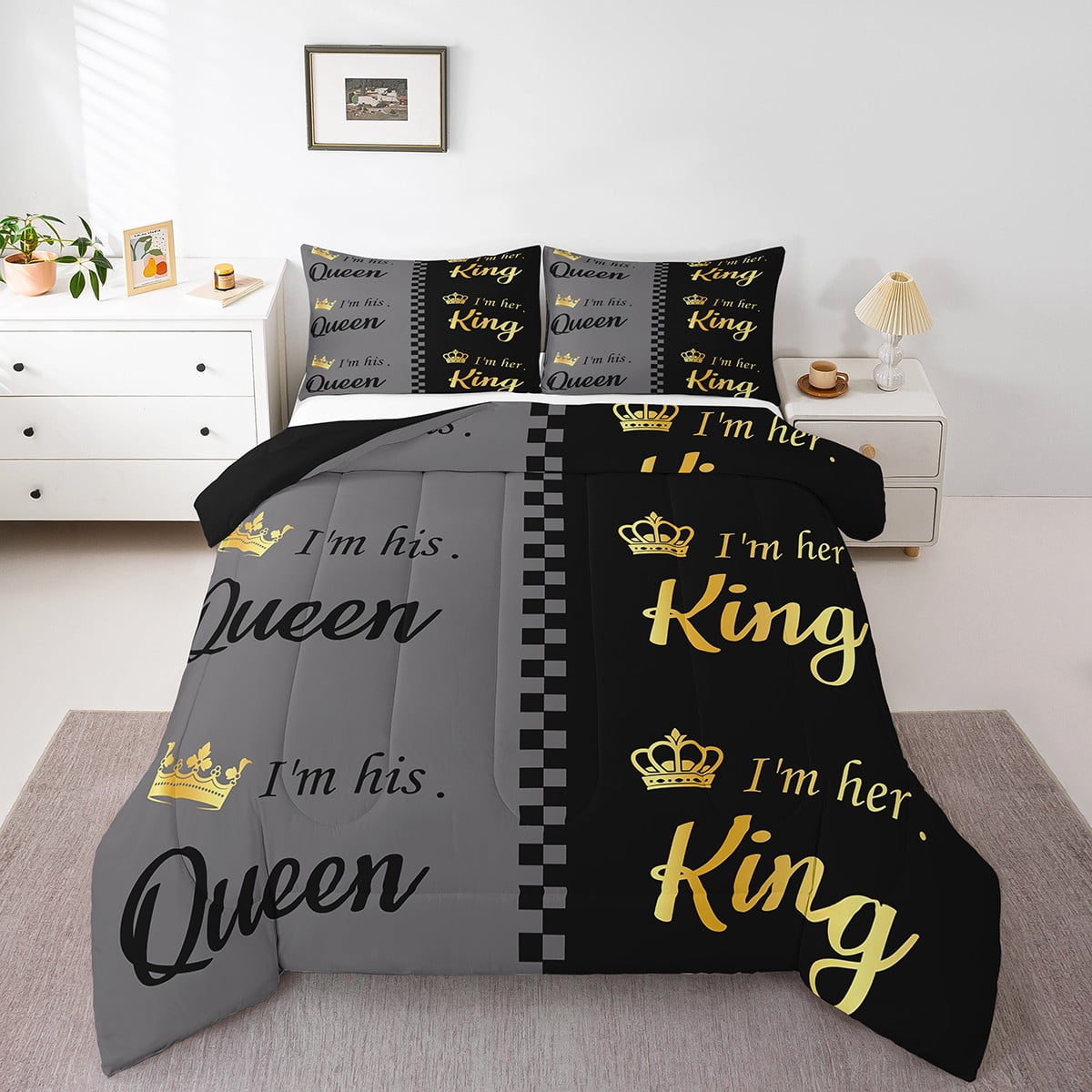 Click here for Yst His And Hers Comforter Set King And Queen Crow... prices