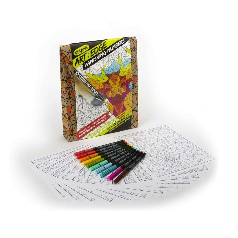 Crayola Art With Edge Vanishing Numbers Art Reveal Coloring Kit ...