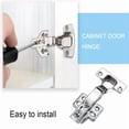 2 Pcs Stainless Steel Cabinet Door Hinges Hydraulic Damper Buffer Soft ...