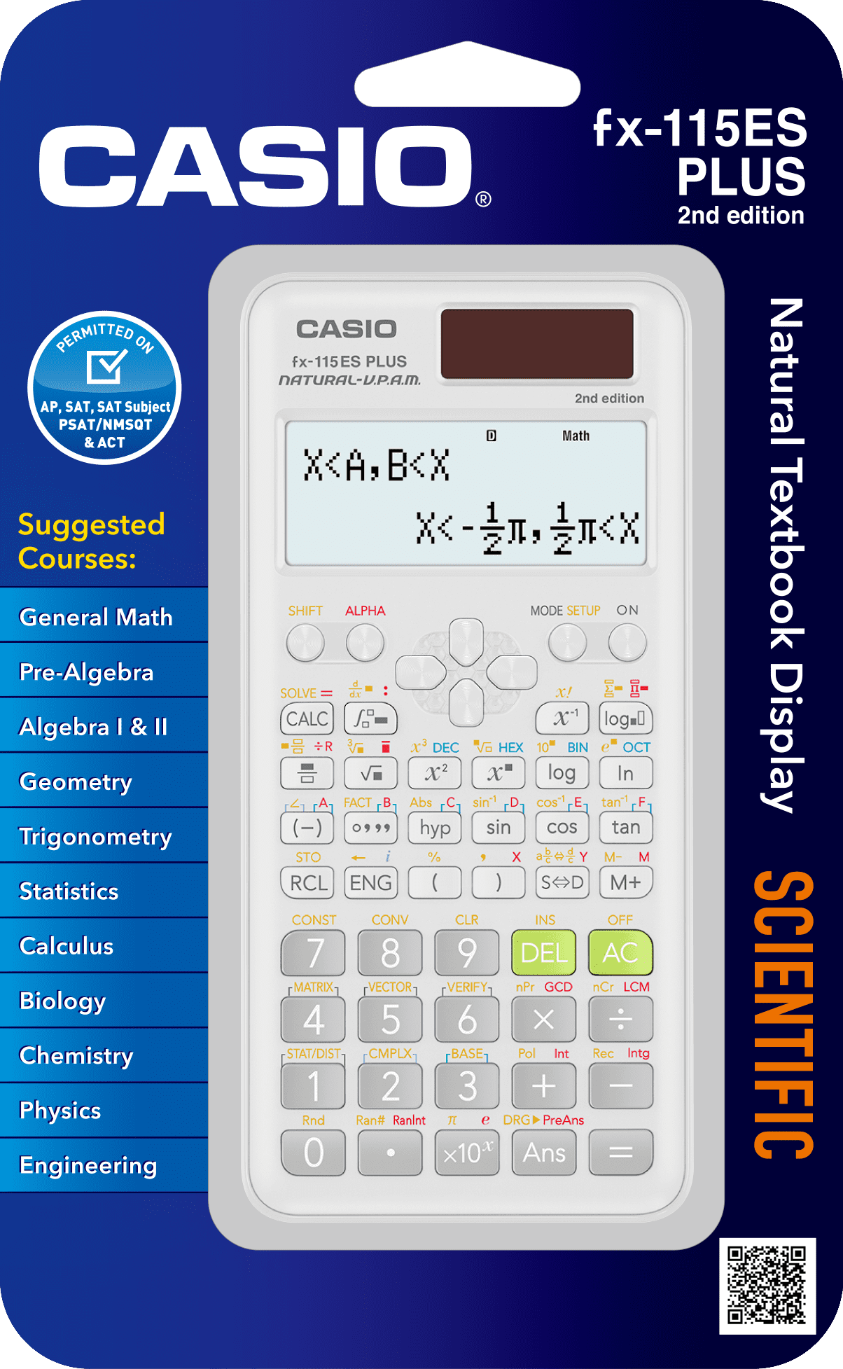 Casio FX-115ESPLUS2 Scientific Calculator - Natural Textbook Display ...