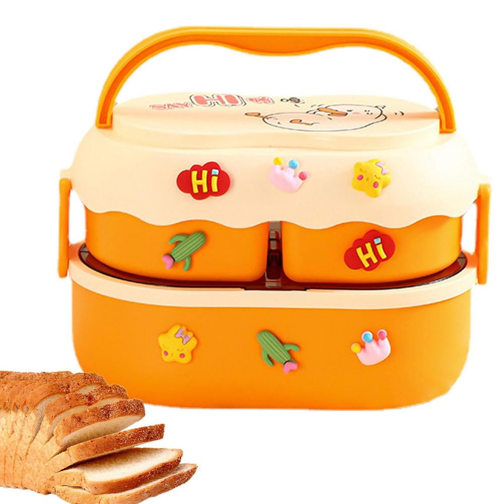 Tohuu Double Layer Lunch Box Cute Leak Proof Double Layer Bento Box ...