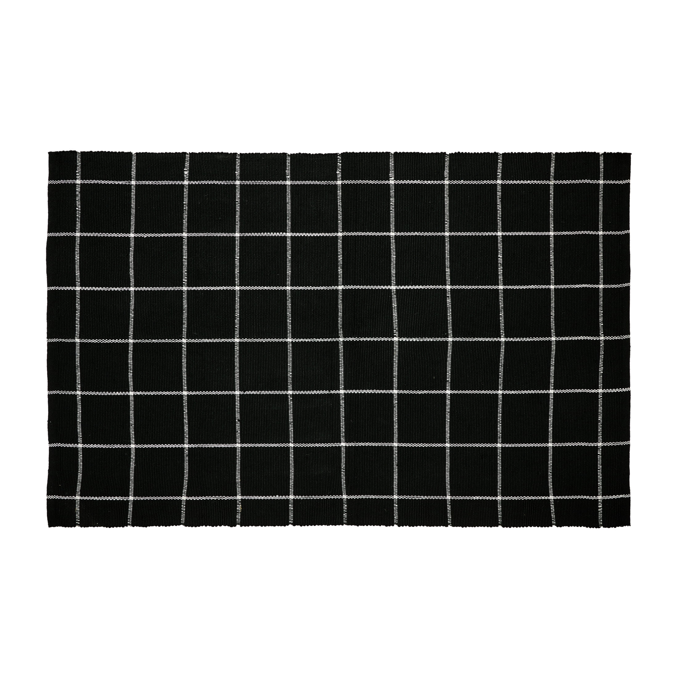 My Texas House Windowpane Black Layering Indoor/Outdoor Area Rug, 24" x ...
