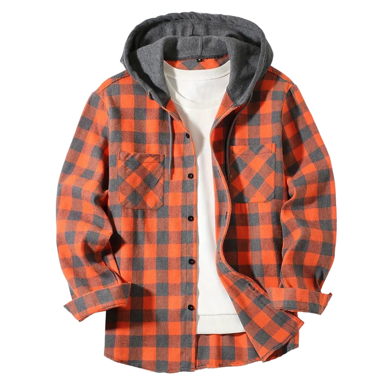 Click here for Ccpelsie Mens Flannel Hoodie Shirts Button Down Pl... prices