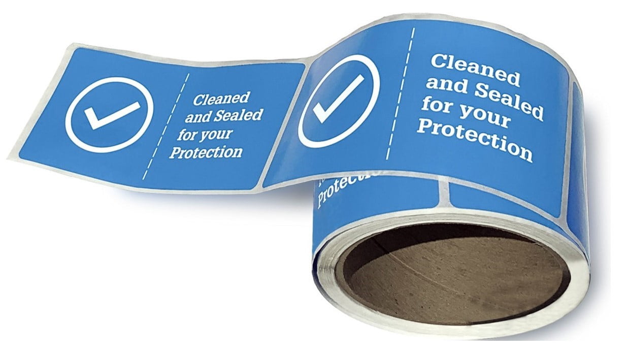 Cleaned and Sealed Room Labels, Perfed for Separation, 2-1/2" x 5 ...