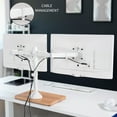 VIVO Dual Monitor Adjustable Mount w/ Wood Base, Fits Computer Screens ...