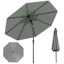 Costway 10 FT Solar Patio Umbrella with 96 LED Lights 35° Adjustable ...