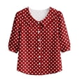 Miluxas Women's Polka Dot Button Down Blouse Peter Pan Collar Puff ...