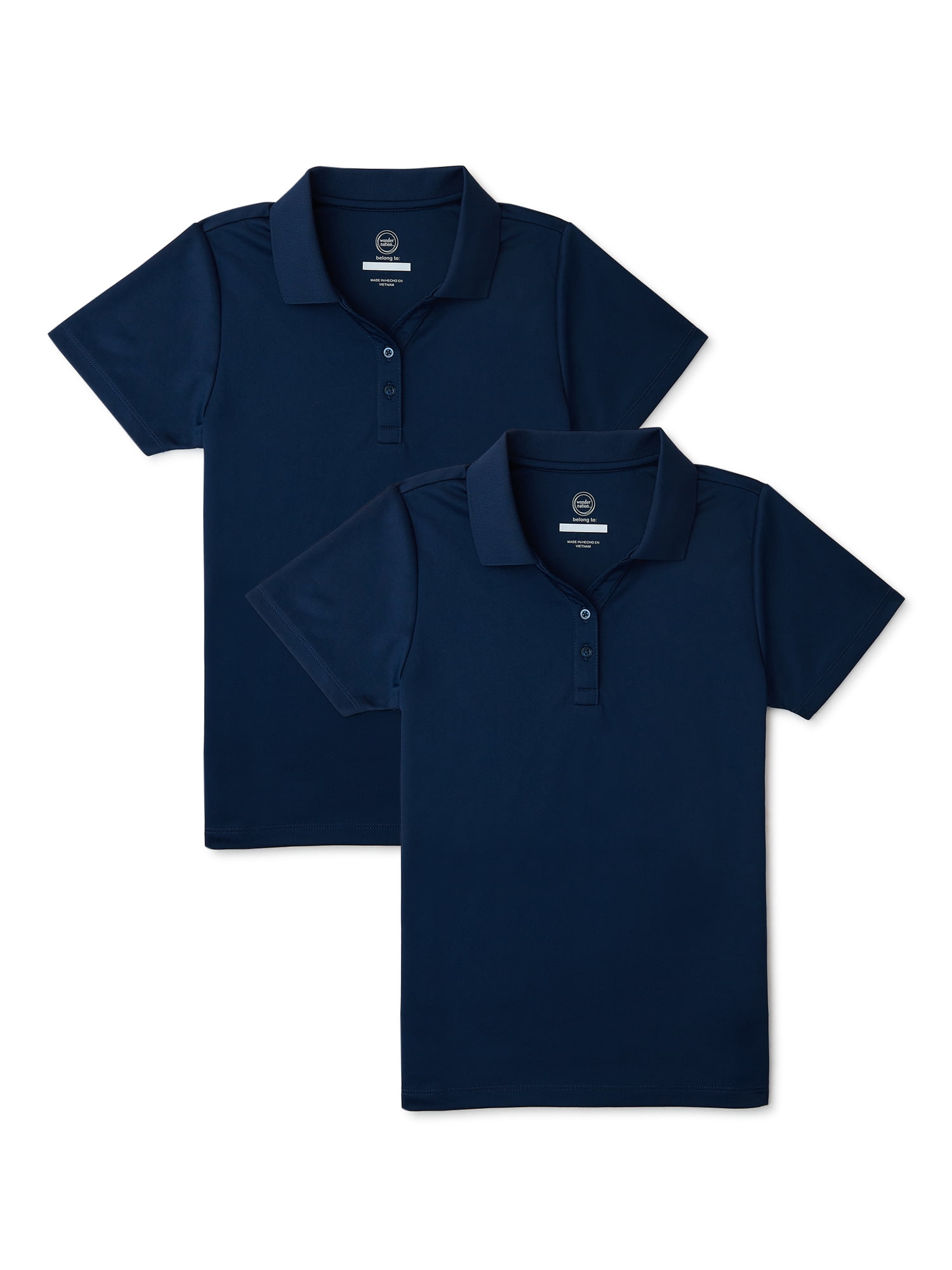 Buy Wonder Nation Girls School Uniform Short Sleeve Performance Polo ...