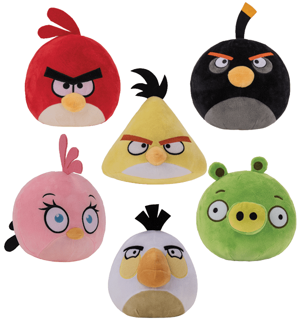 Angry Birds Plush Toys Assortment Set Of 6 Toys 6 Inch Each