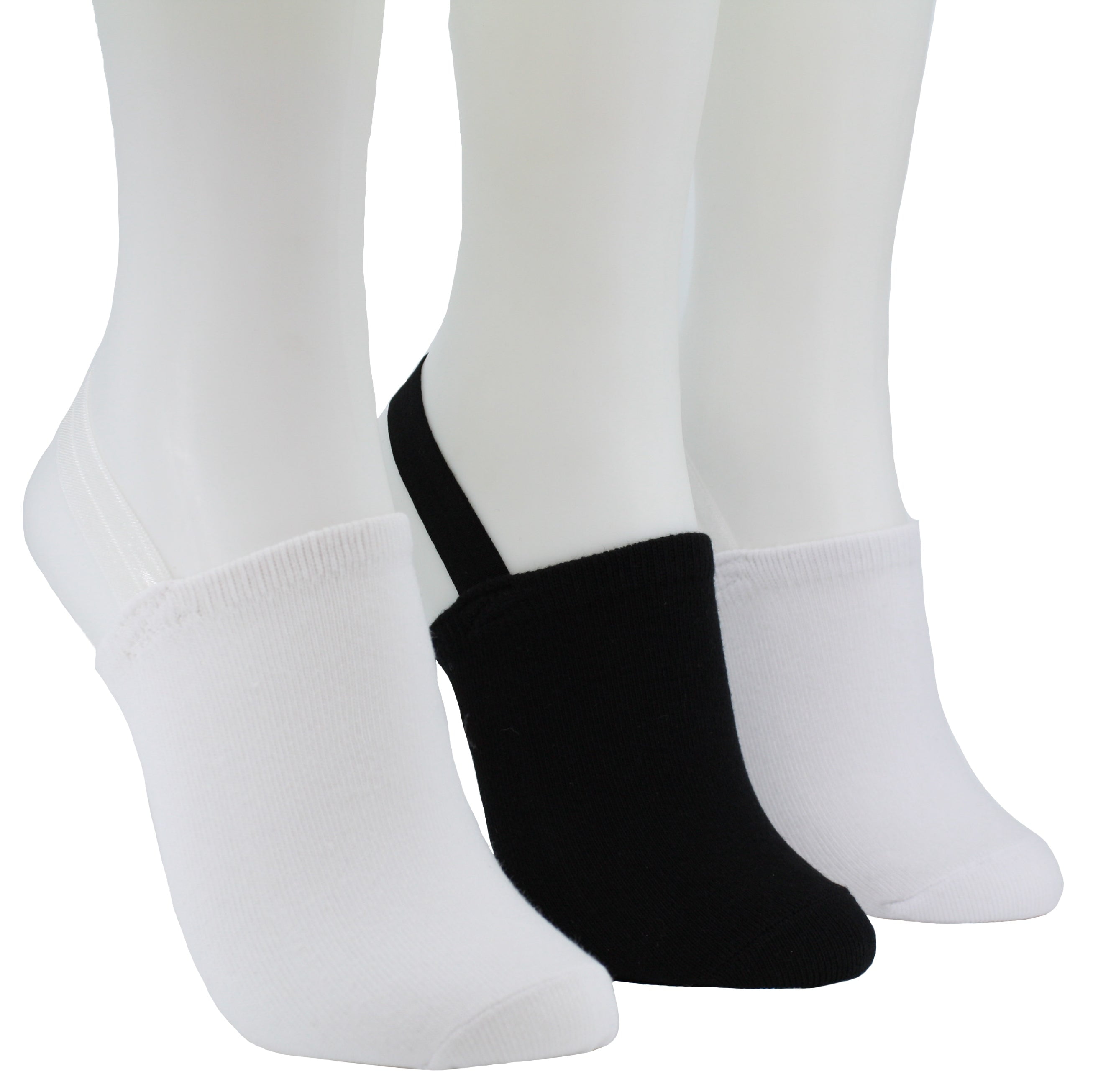 Women’s Casual Cotton Sling-back No show Half Socks S/M WBW 3 Pack ...