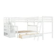 LHYY Twin over Full L-Shaped Bunk Bed With 3 Drawers,Ladder and ...