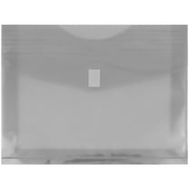 JAM Paper Plastic Hook & Loop Envelopes, Clear, 9 3/4 x 13 x 2, 12/Pack ...