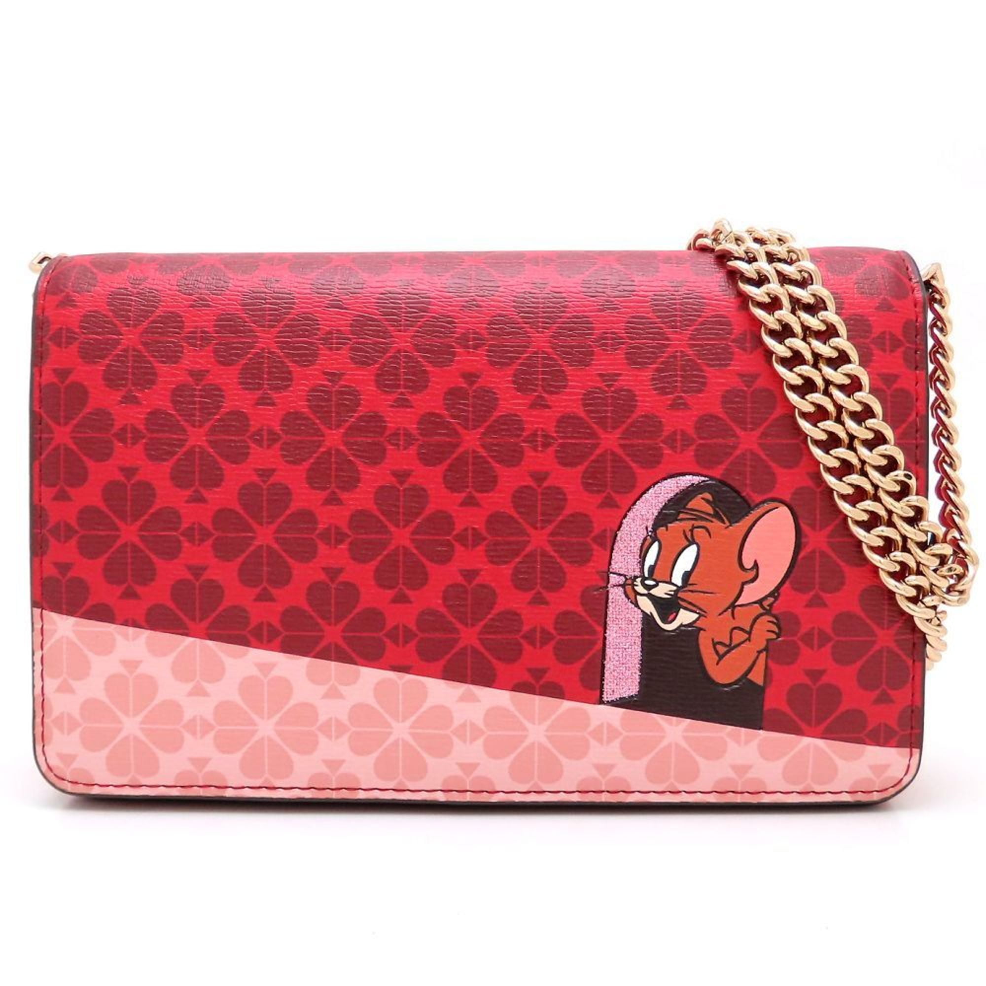 Pre-Owned Kate Spade Tom & Jerry Chain Shoulder Bag PWRU774 Leather Red ...