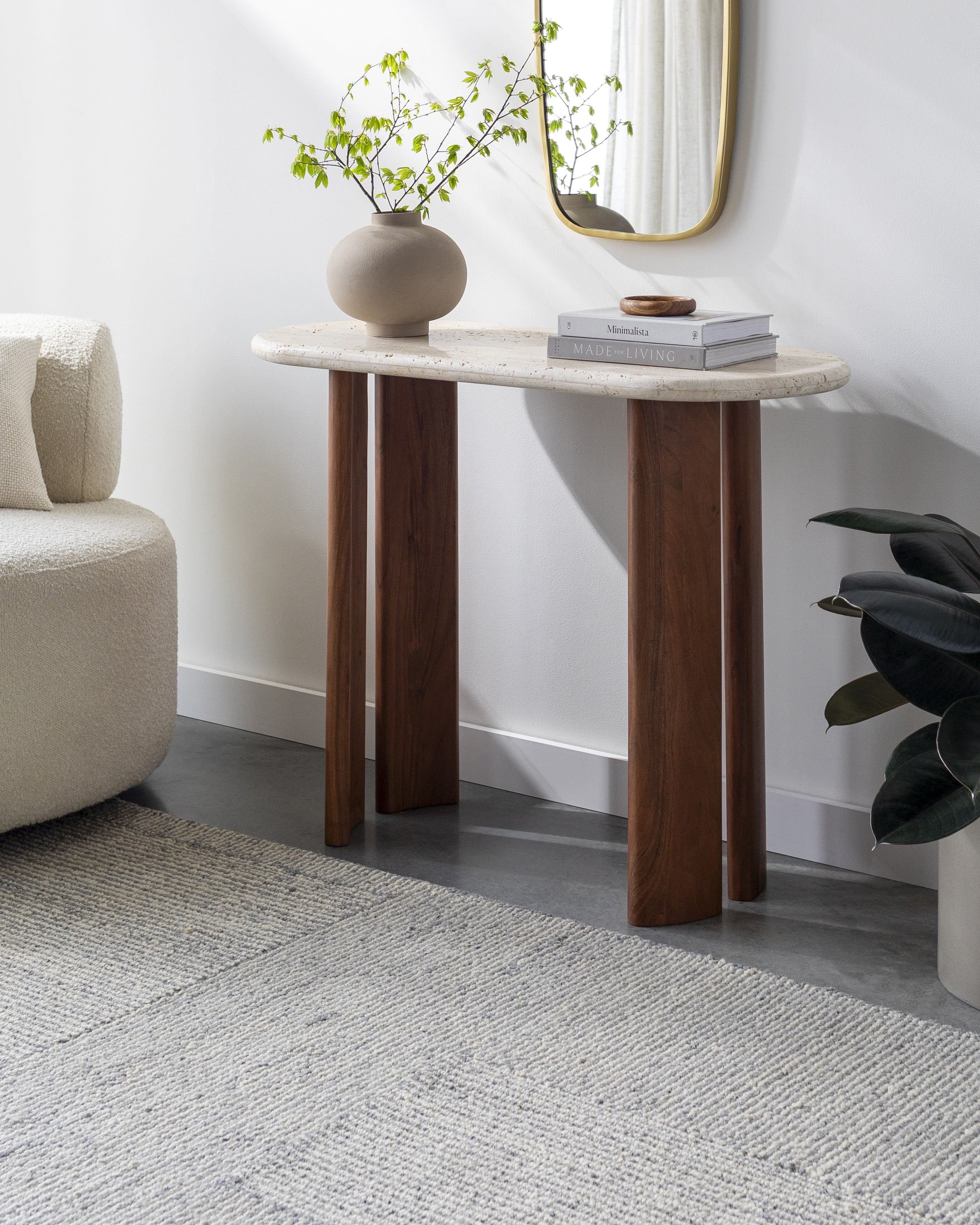 Mark&Day Console Table, Rayshaun Wood/Beige Entryway Hallway Mark&Day Console Table, Rayshaun Wood/Beige Entryway Hallway