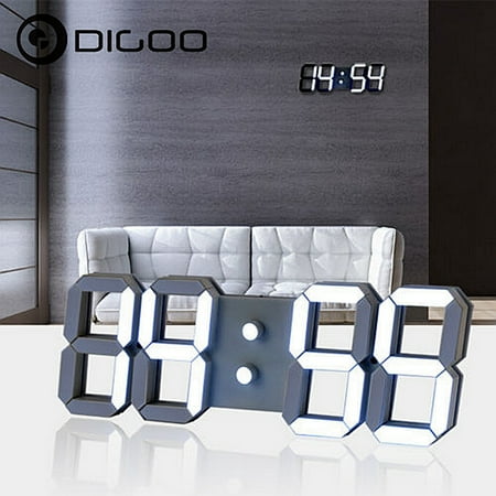 3D Wall Clock Alarm Clock with Large Number,Timer Snooze 12/24 Hour ...