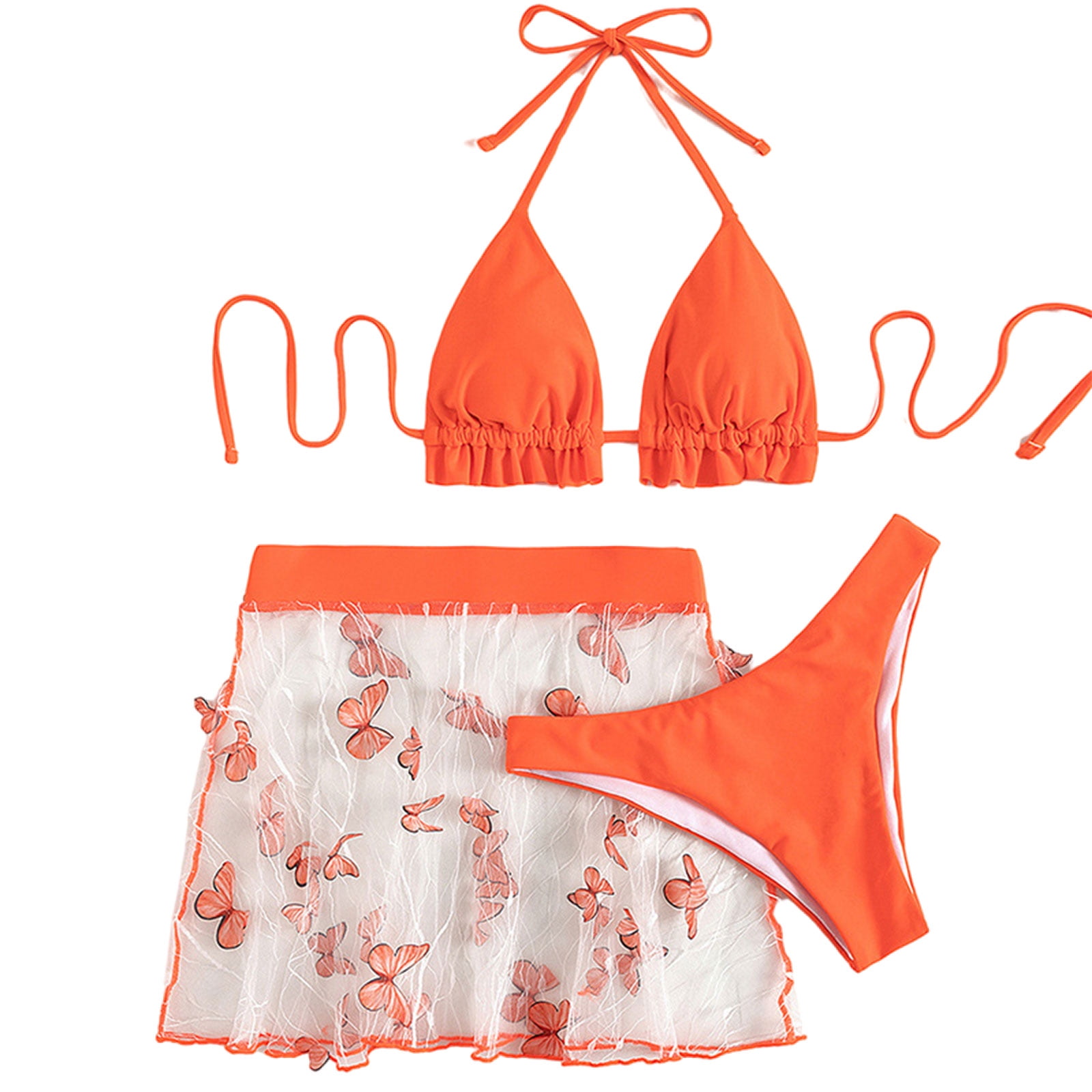 Butterfly Mesh Three-piece Bikini Suit Suitable for Sexy Ladies, Retro ...