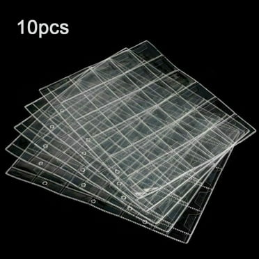 42 Pockets Classic Plastic Coin Holders Sheets For Storage Collection ...